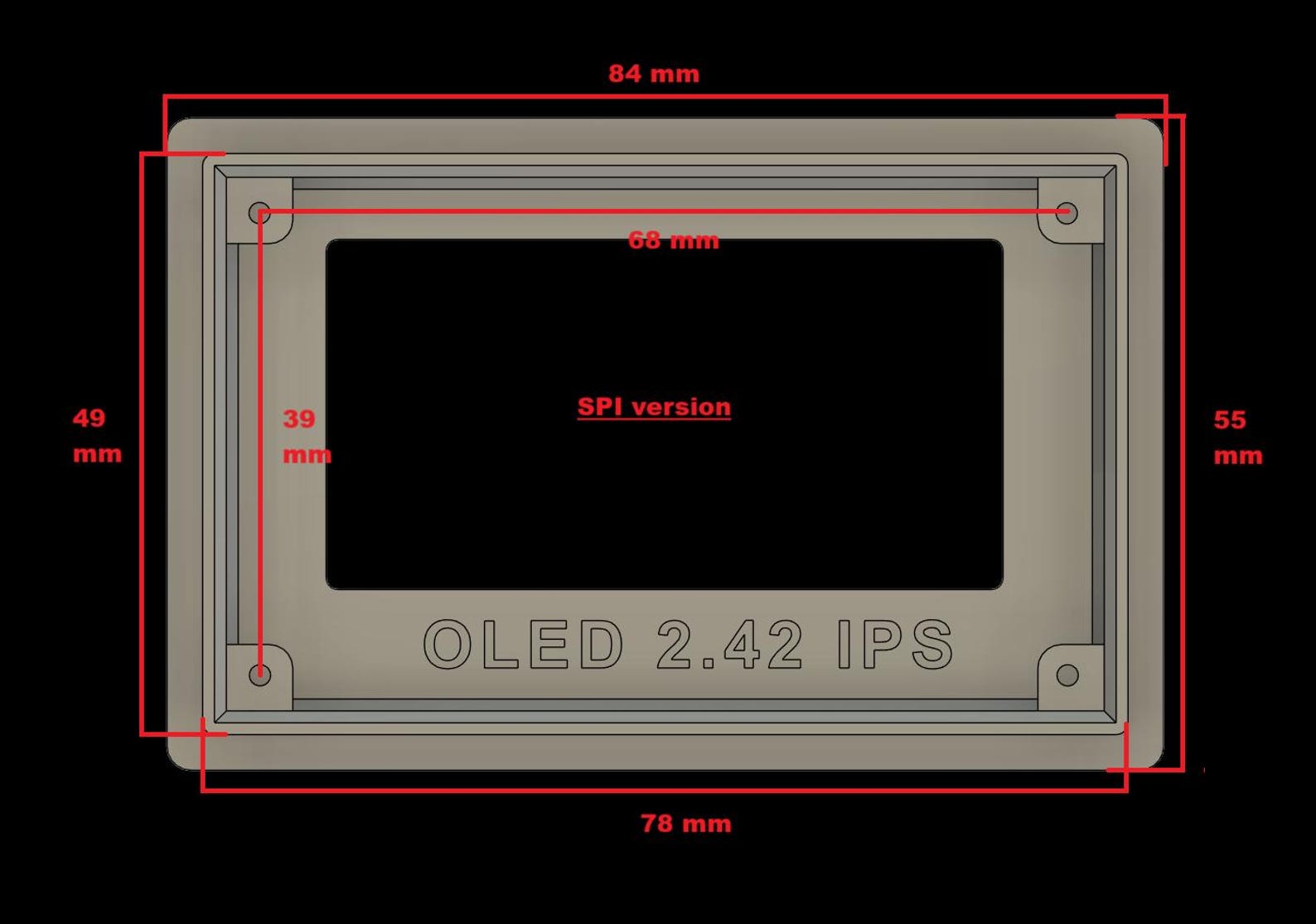 Bezel OLED Display 2.42" 2,42" 128x64 SSD1309 Enclosure Installation ...