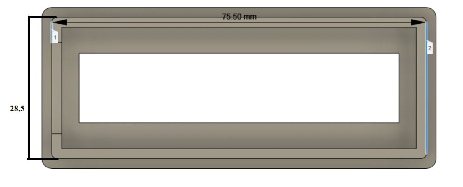 BEZEL LCD Display 1602 16x2 2x16 Extra Small Housing Installation Frame ENCLOSURE Mounting for ...