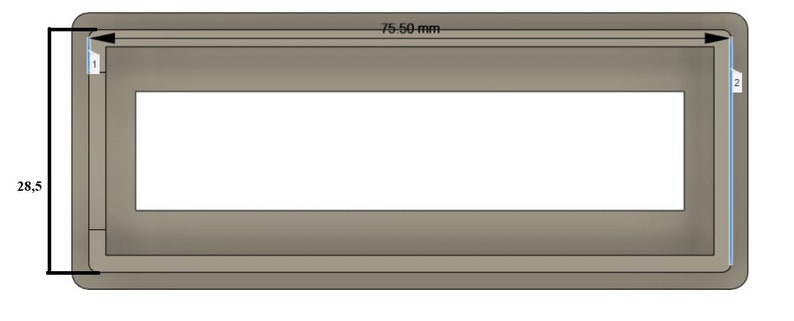 BEZEL LCD Display 1602 16x2 2x16 Extra Small Housing Installation Frame ENCLOSURE Mounting for ...
