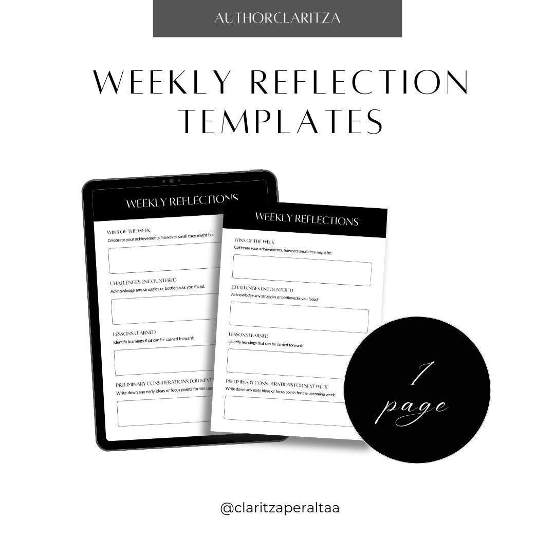 Weekly Reflection Printable, Reflection Worksheet, Printable - Etsy