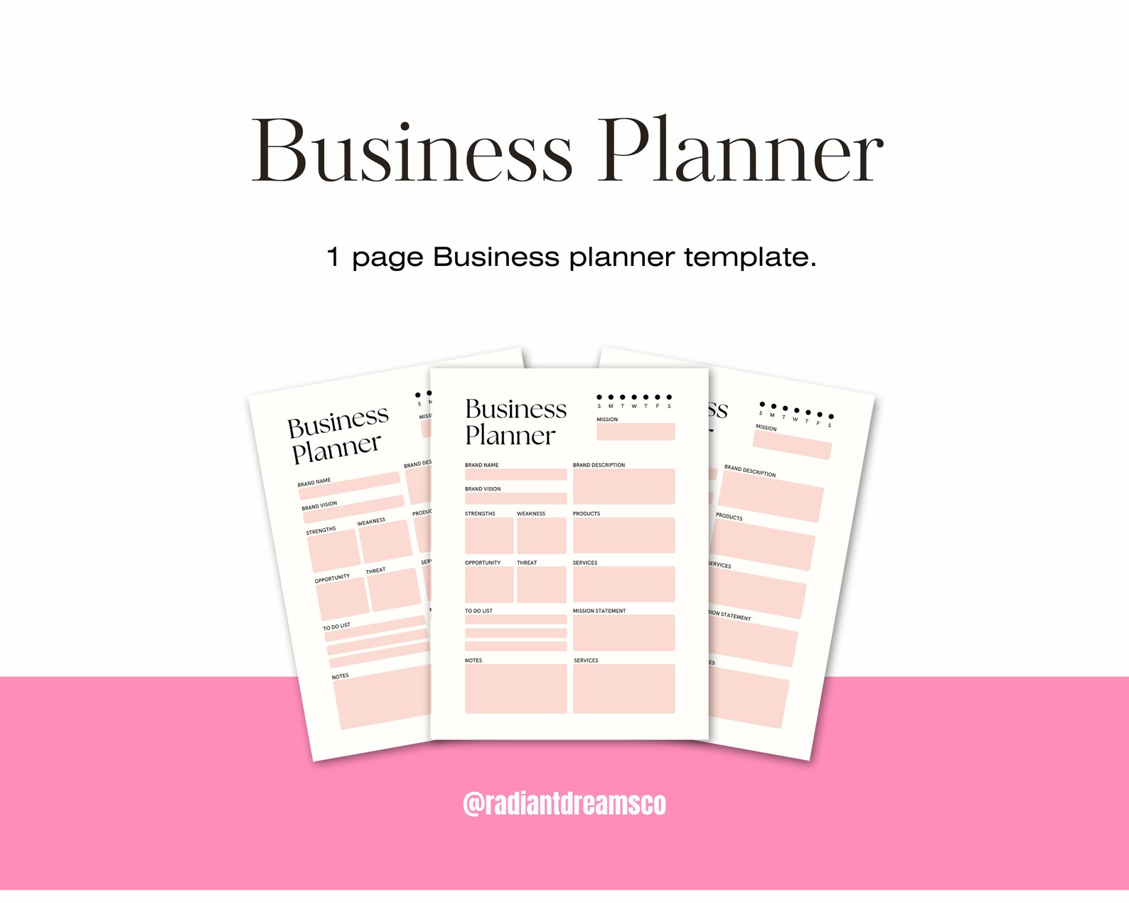 Business Plannertemplates, Printable Business Plan Page, Downloadable ...