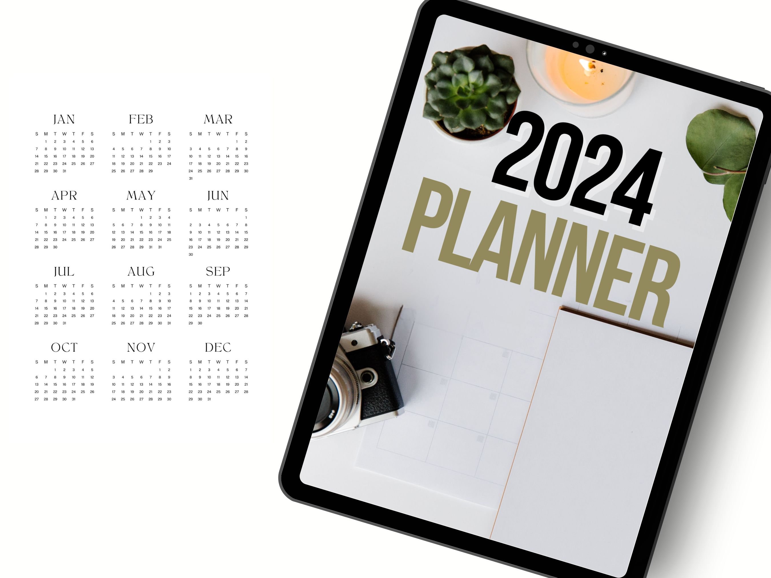 Ultimate All-in-one 2024 Digital Planner Templates, Organizational Goal ...