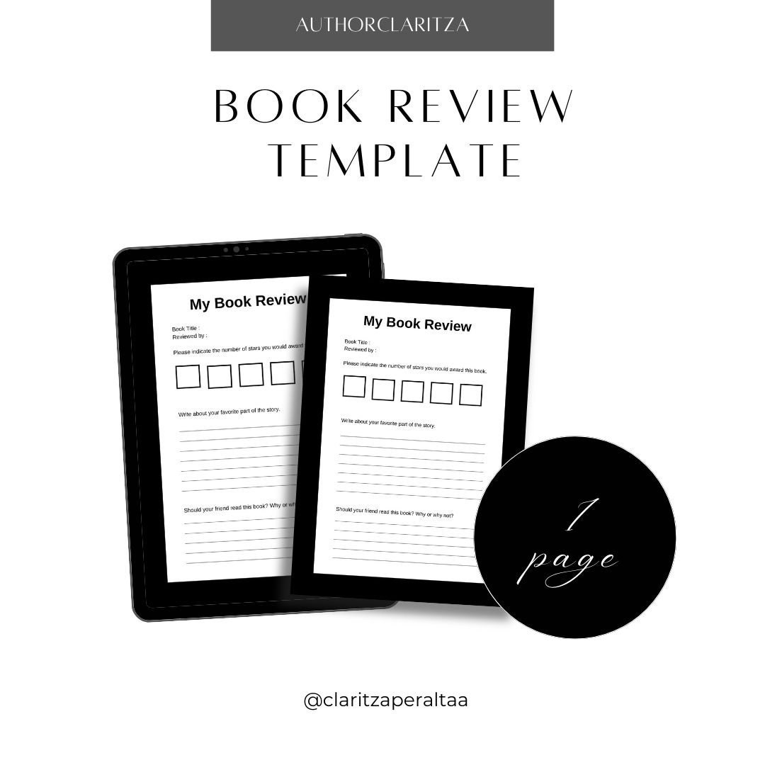 Book Review Printables, Book Review Templates, Reading Experience - Etsy