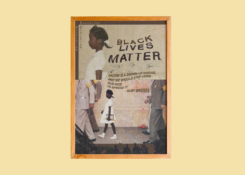 Black Lives Matter Poster, Anti-racism Art, Social Justice Protest ...