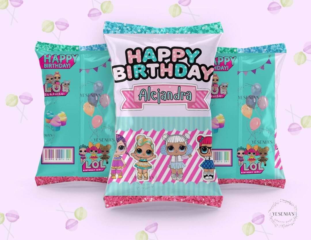 Personalized Birthday Girl Chip Bag Label - Etsy