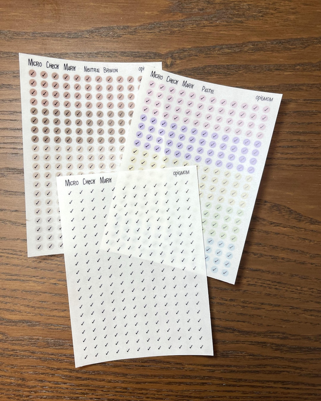 Micro Check Mark | Transparent Dots | 28 Colors, Functional Planner ...