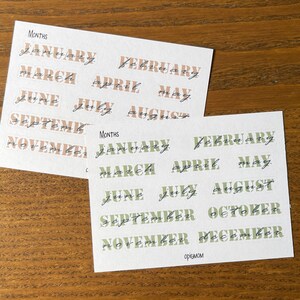 Months Header Stickers | Planner Bullet Journal Stickers - Etsy