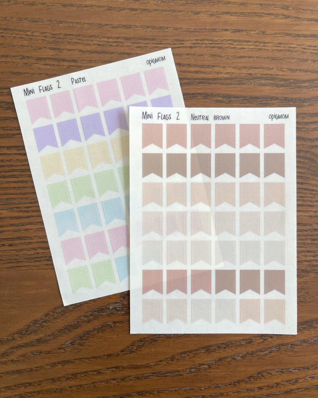 Mini Flag 2 Planner Stickers | 28 Colors | Page Flag | Transparent Flag ...