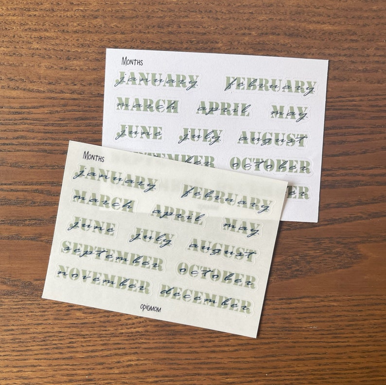 Months Header Stickers Months of the Year, Planner Stickers, Bullet ...