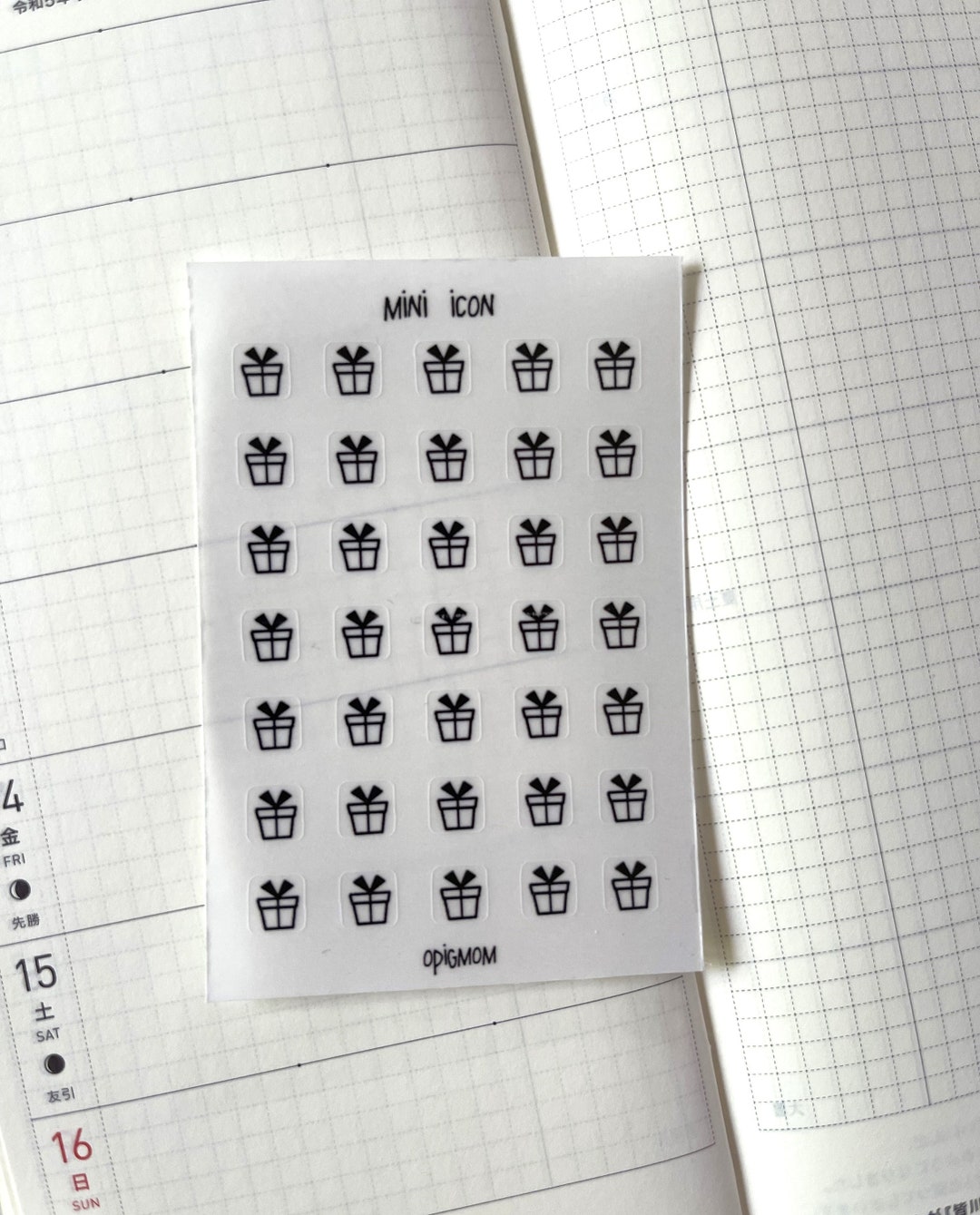 Mini Icon Stickers Gift / Present Transparent Stickers Clear Matte ...