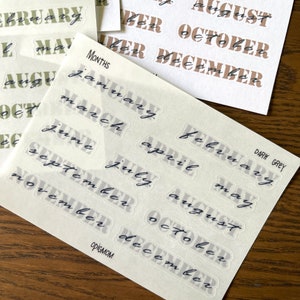 Months Header Stickers Months of the Year, Planner Stickers, Bullet ...