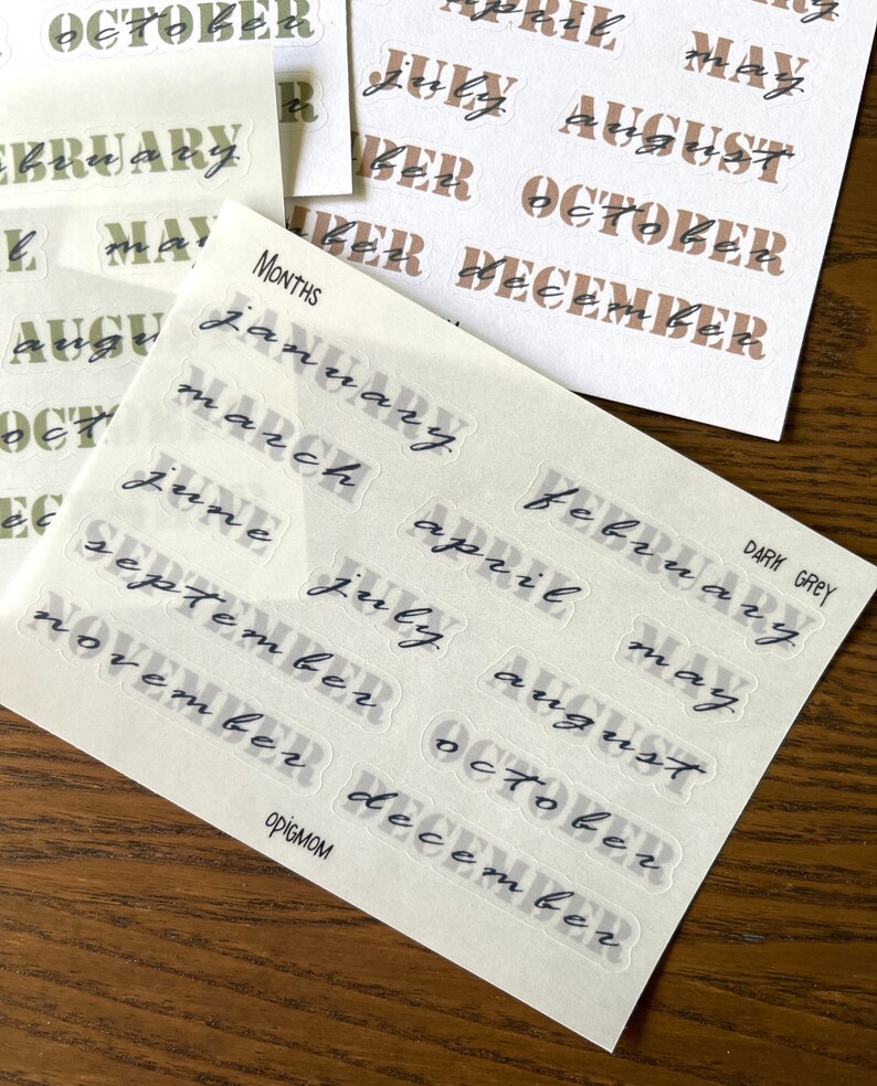 Months Header Stickers Months of the Year, Planner Stickers, Bullet ...