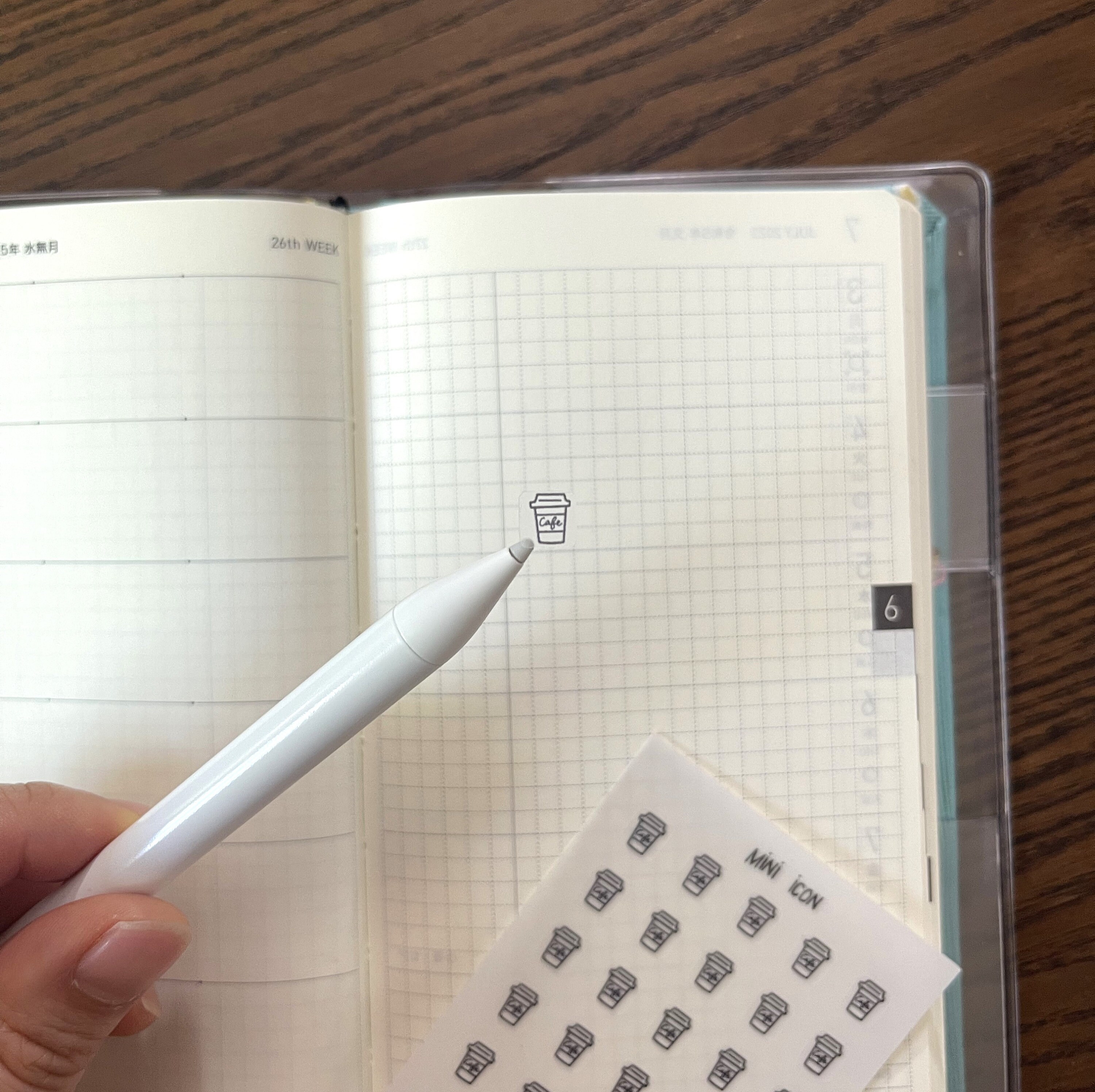 COFFEE Micro Icon Stickers Mini Icon Transparent Stickers Clear Matte ...