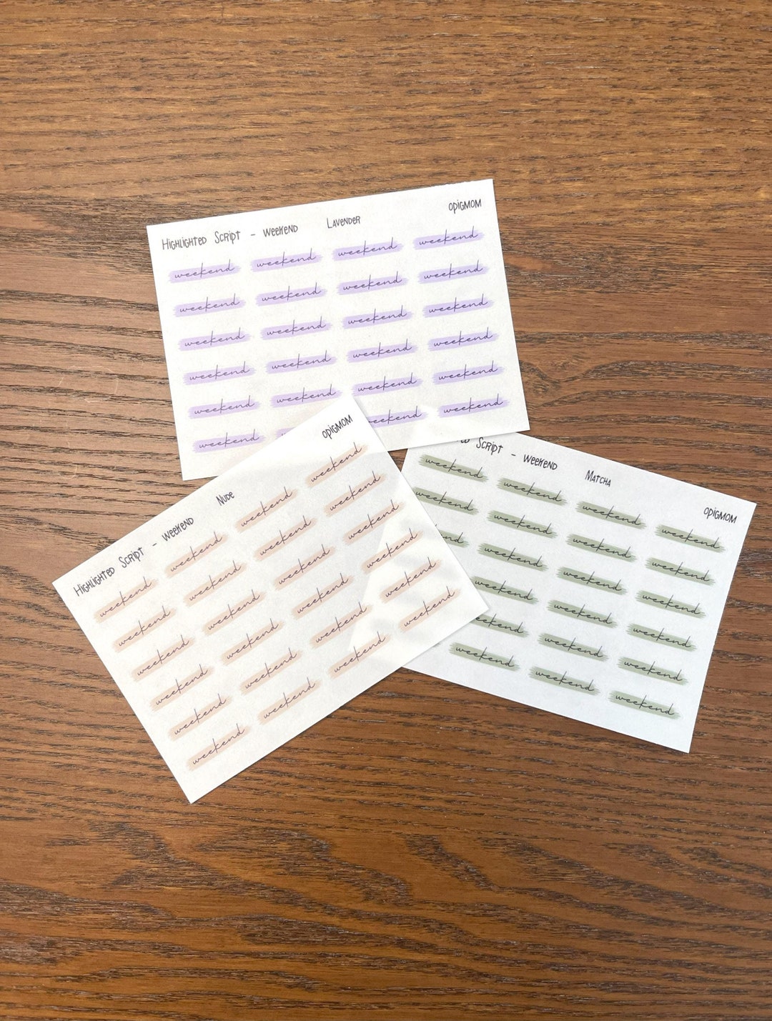 Highlighted Weekend | Highlighted Script Stickers | Highlighted Headers ...