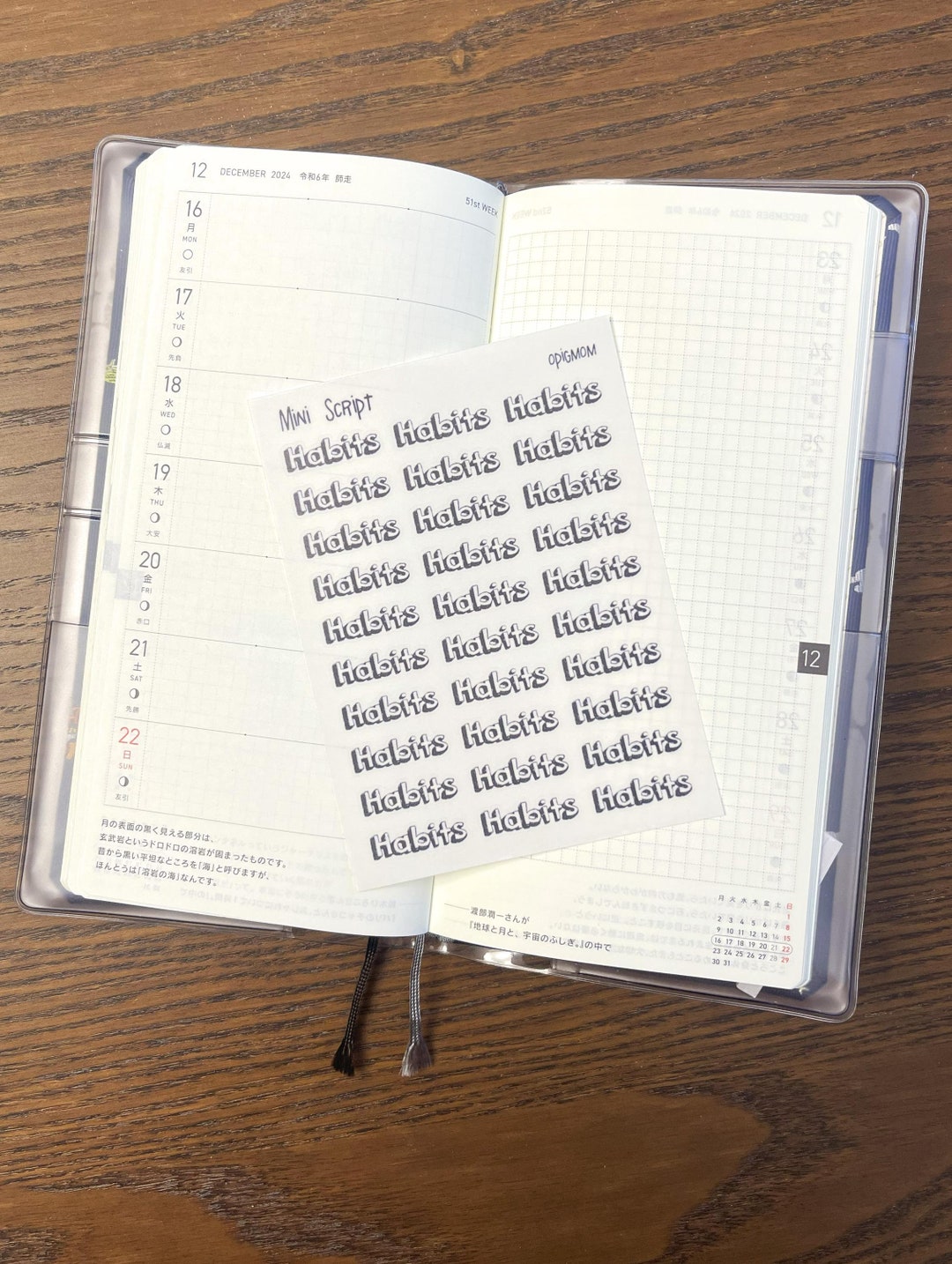 Mini Script HABITS | Planner Script Stickers | Functional Script ...