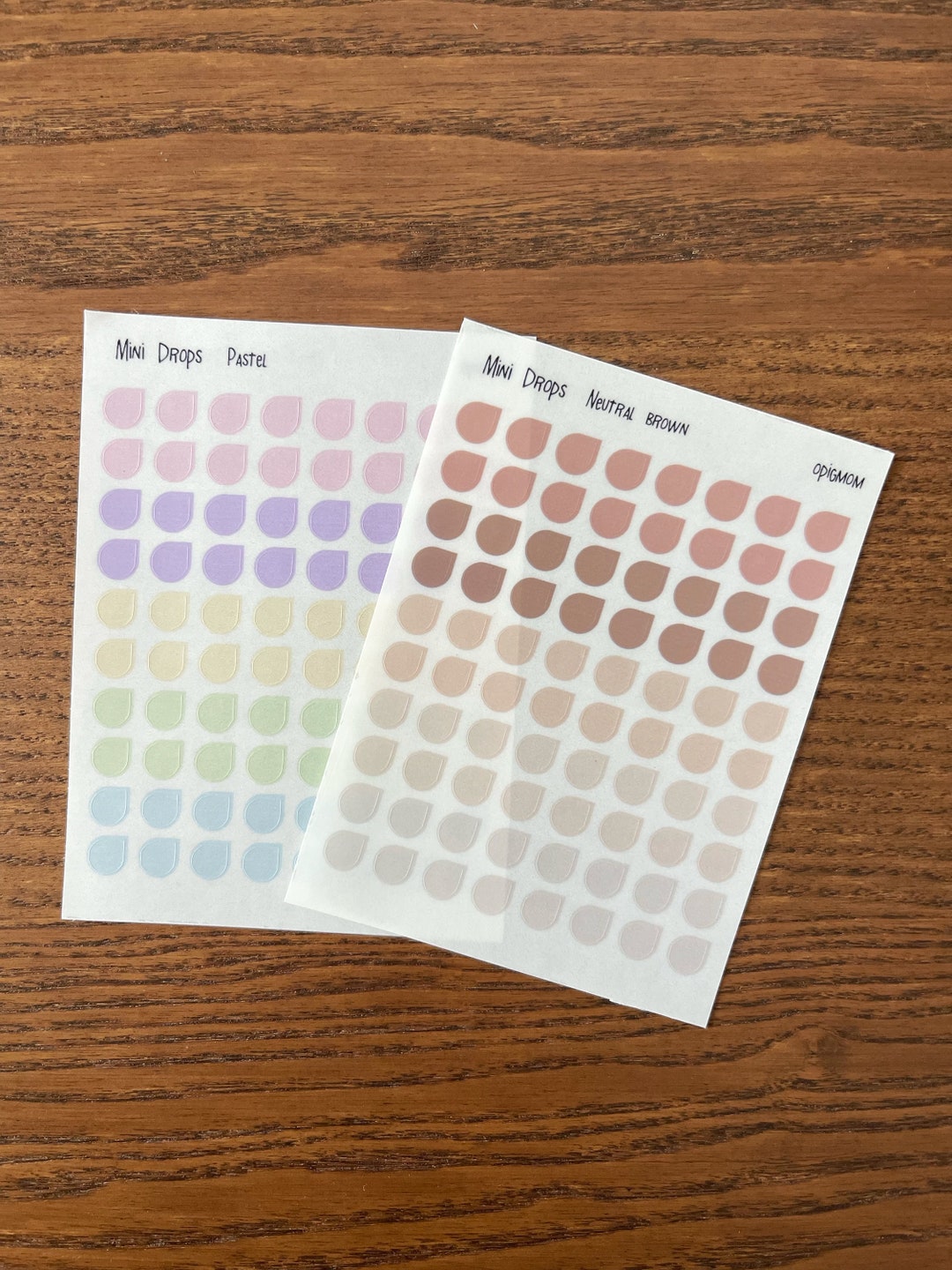 Mini Drop Planner Stickers | Transparent Drop Stickers | 28 Colors ...