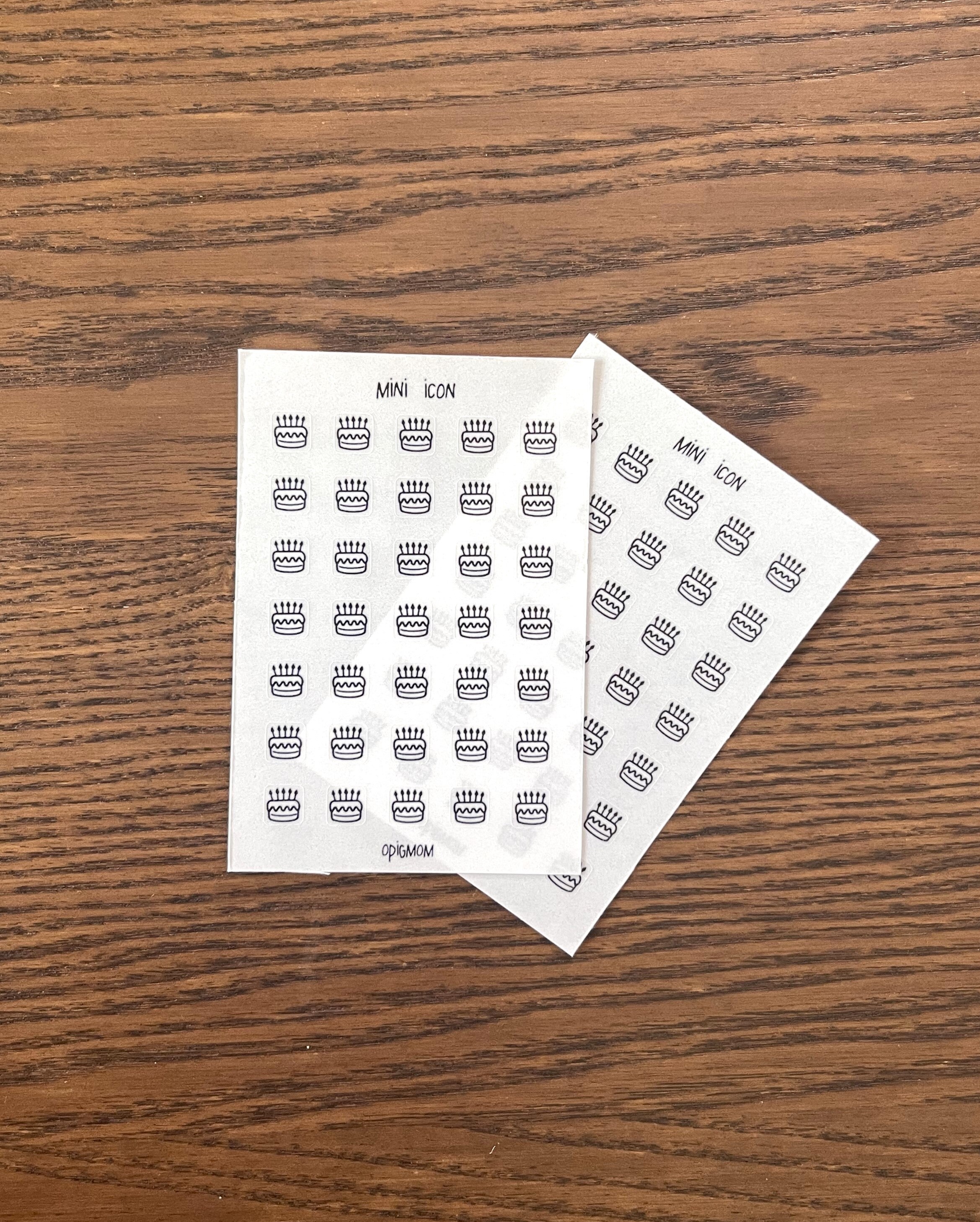 Micro Icon Stickers BIRTHDAY CAKE Transparent Stickers Minimal ...