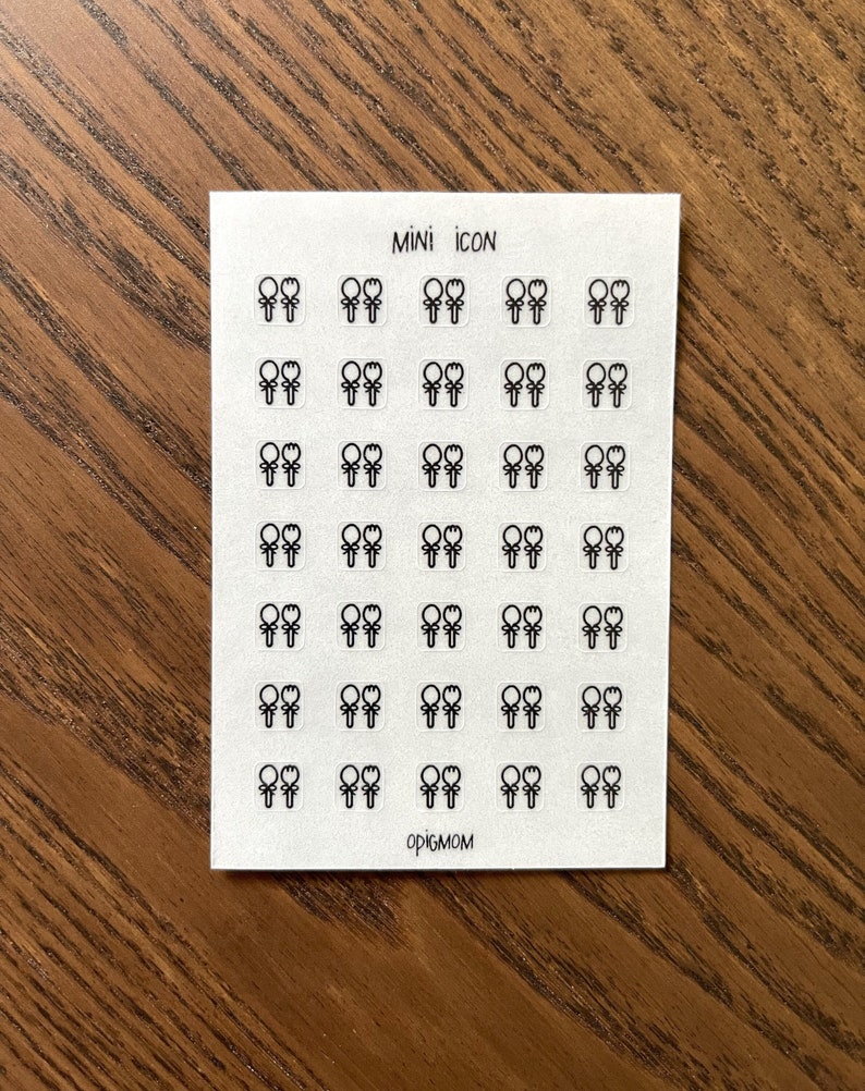 Micro Icon Stickers MEAL PREP Mini Icon Transparent Clear - Etsy