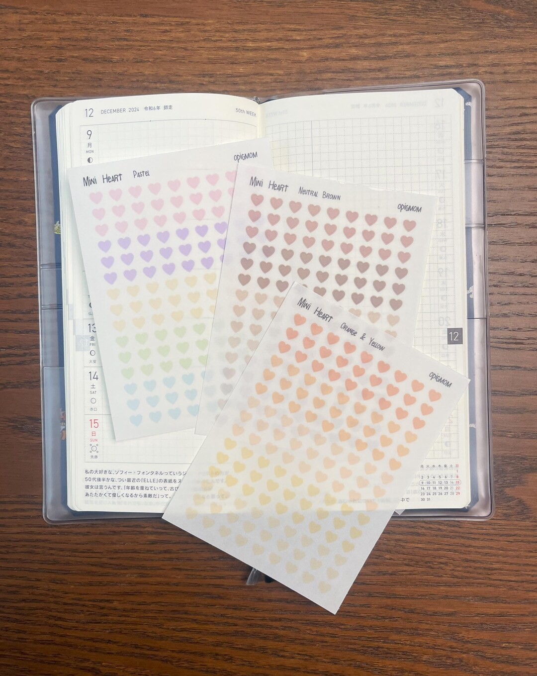 Micro Heart | Transparent Heart Shape | 28 Colors, Functional Planner ...