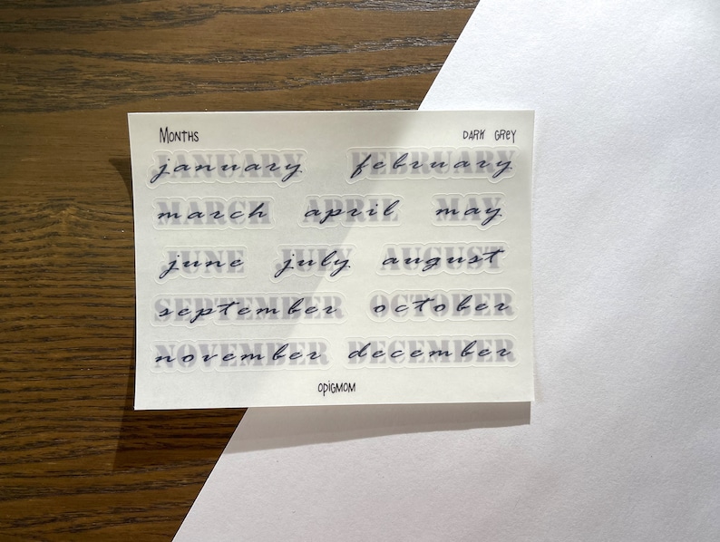 Months Header Stickers Months of the Year, Planner Stickers, Bullet ...