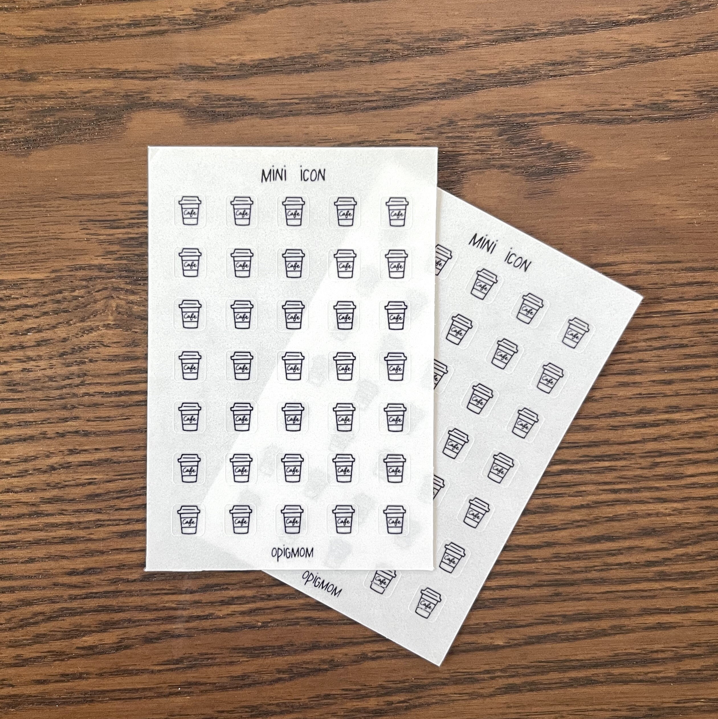 COFFEE Micro Icon Stickers Mini Icon Transparent Stickers Clear Matte ...