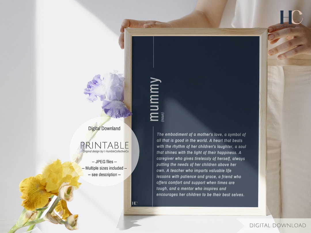 Mummy Definition Printable Wall Art Modern Minimal Family Print ...