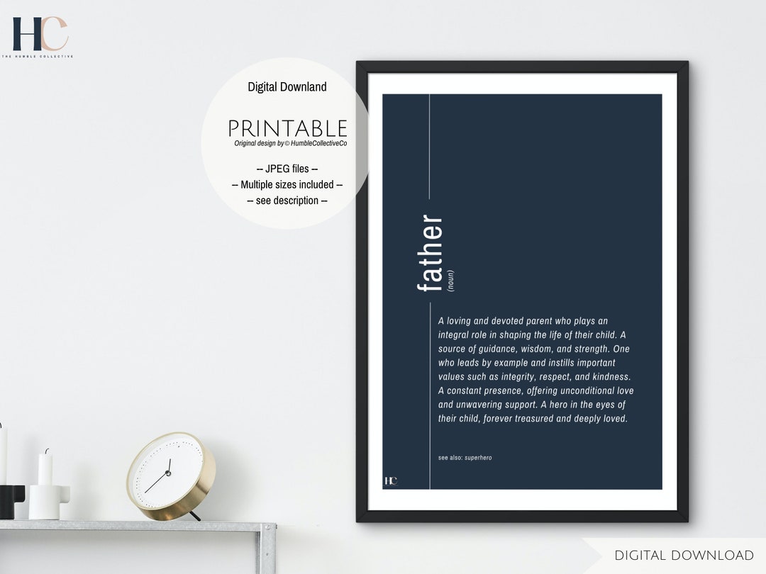 Father's Day Printable Wall Art Father Minimalist Typography Print ...