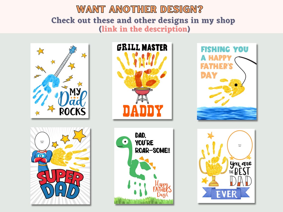 Child Handprint Gift for Father's Day Printable Keepsake Craft DIY, I ...