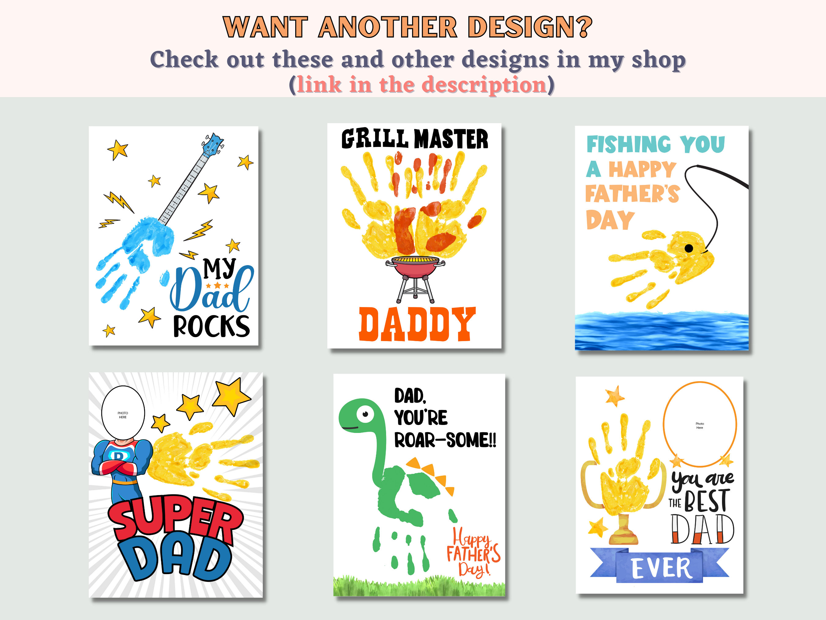 Child Handprint Gift for Father's Day Printable Keepsake Craft DIY, I ...