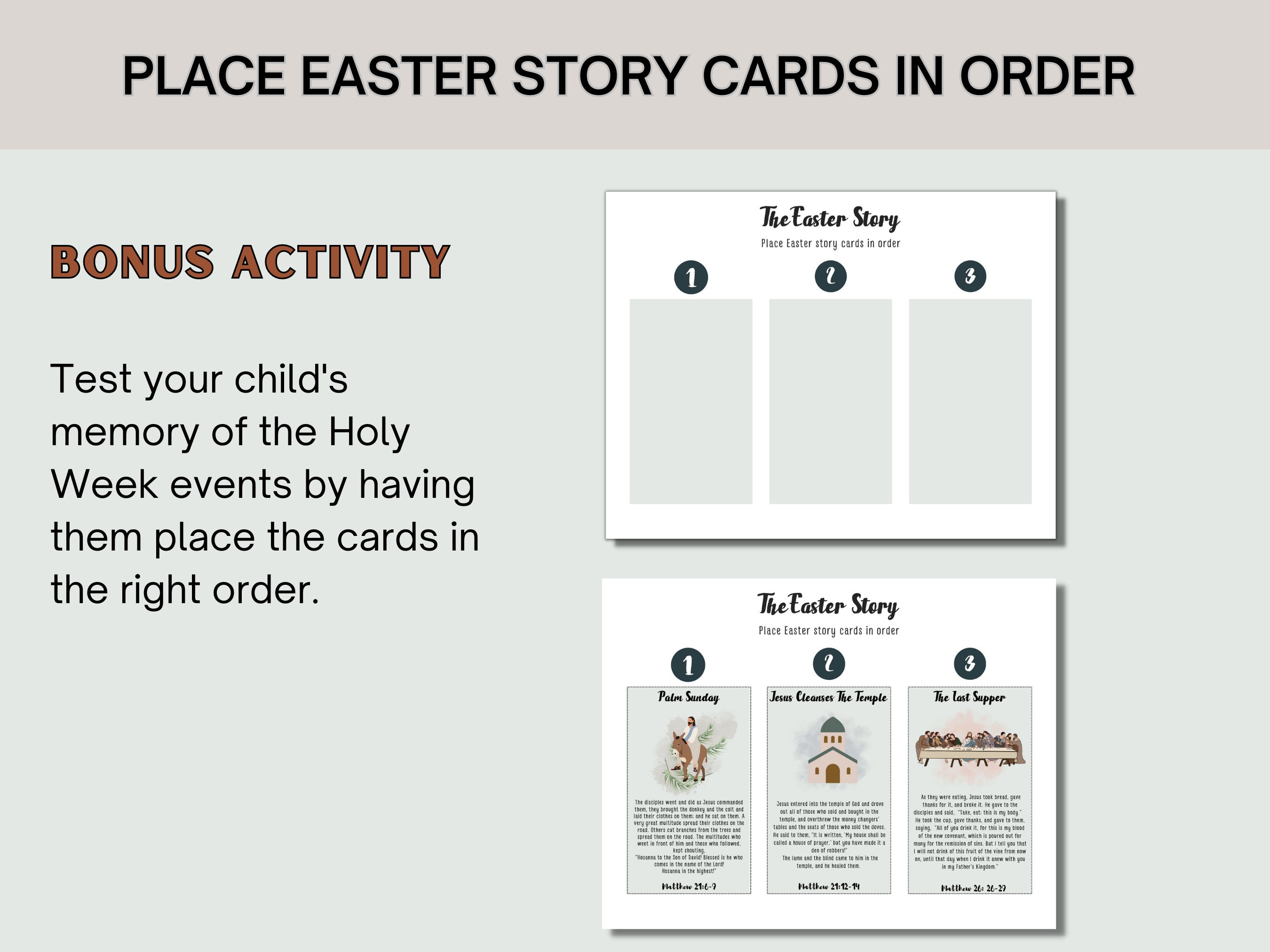Printable Easter Story Cards for Kids | Holy Week for Kids ...