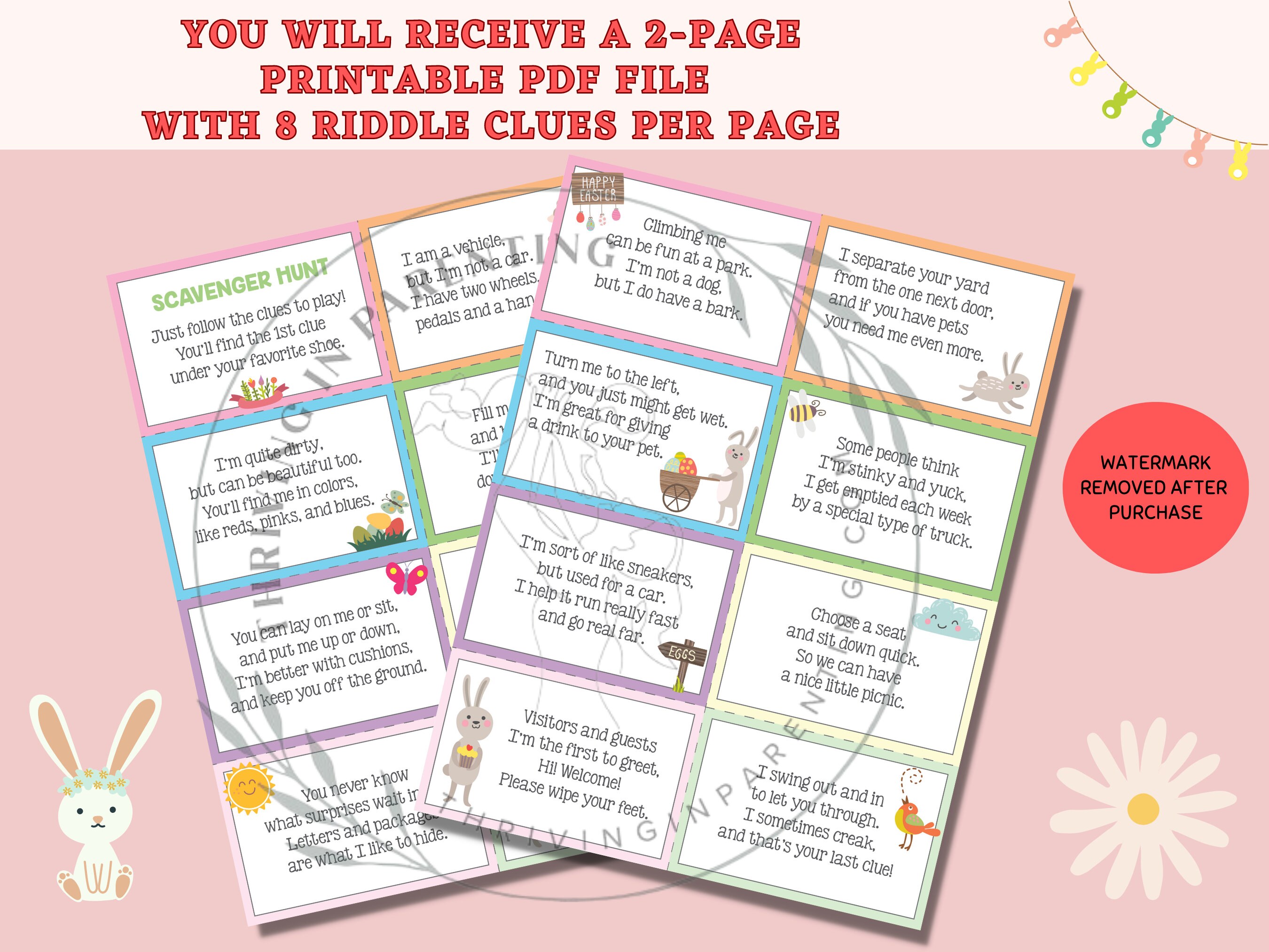 Outdoor Easter Scavenger Hunt, Easter Treasure Hunt for Kids, Easter ...