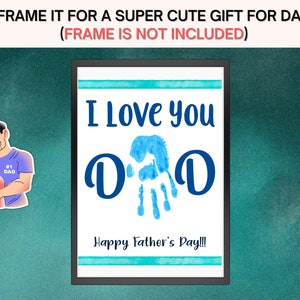 Child Handprint Gift for Father's Day Printable Keepsake Craft DIY, I ...