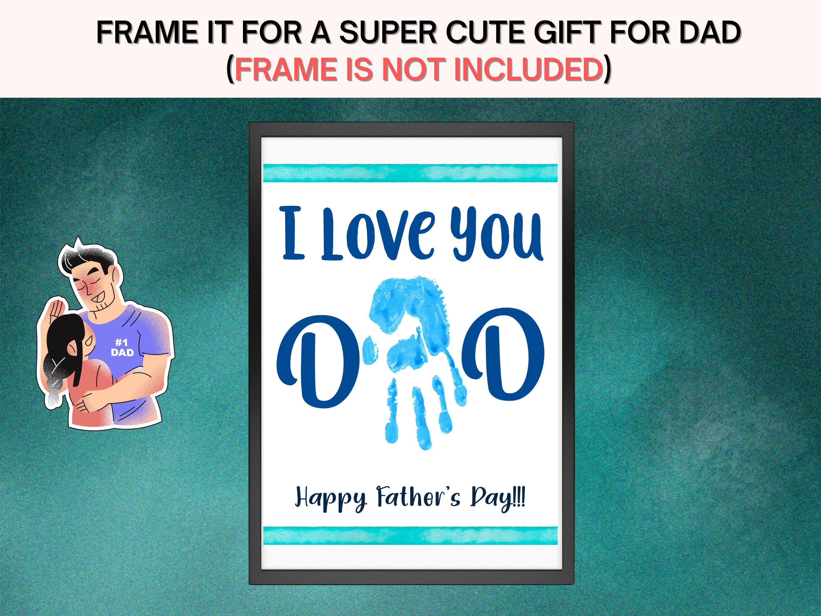 Child Handprint Gift for Father's Day Printable Keepsake Craft DIY, I ...