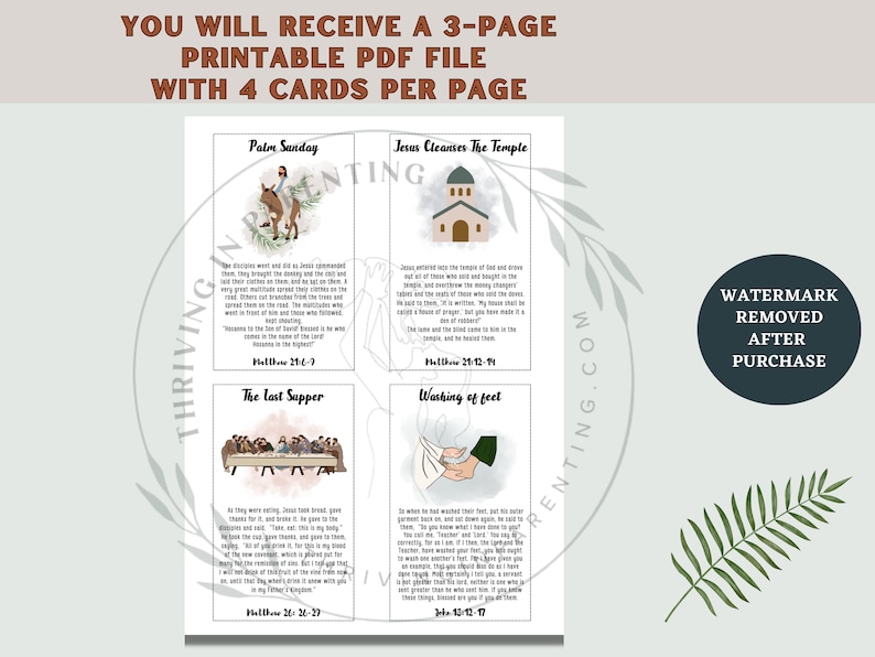 Printable Easter Story Cards for Kids | Holy Week for Kids ...