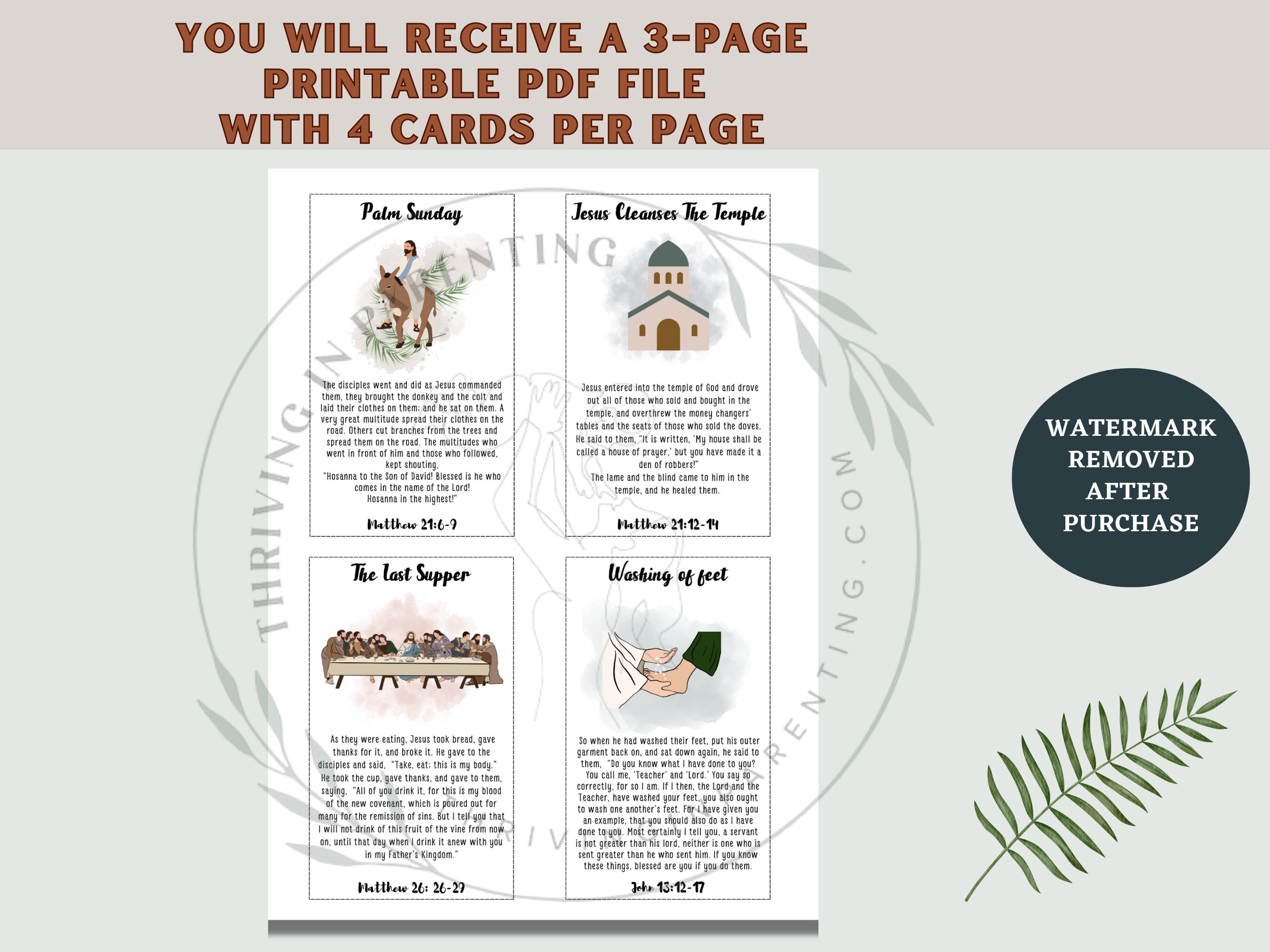 Printable Easter Story Cards for Kids | Holy Week for Kids ...