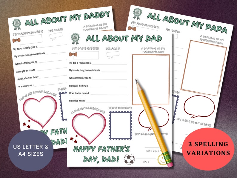 Father's Day Interview | 'all About My Dad' Fill-in Printable (digital ...