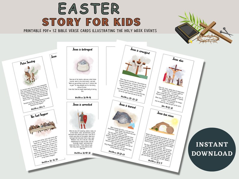 Printable Easter Story Cards for Kids | Holy Week for Kids ...