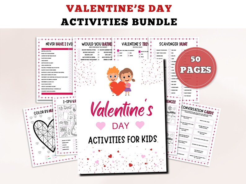 Printable Fun Valentine's Day Activities for Kids and Adults, Valentine ...