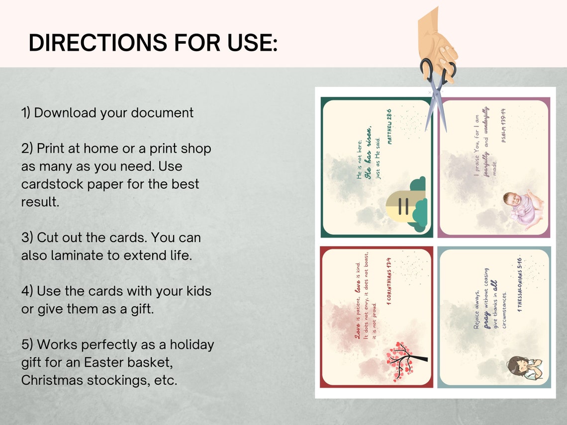 Printable Bible Verse Cards for Kids Bible Scriptures for - Etsy