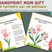 Flower Handprint Gift From Kids Printable Fingerprint Gift for Mom ...