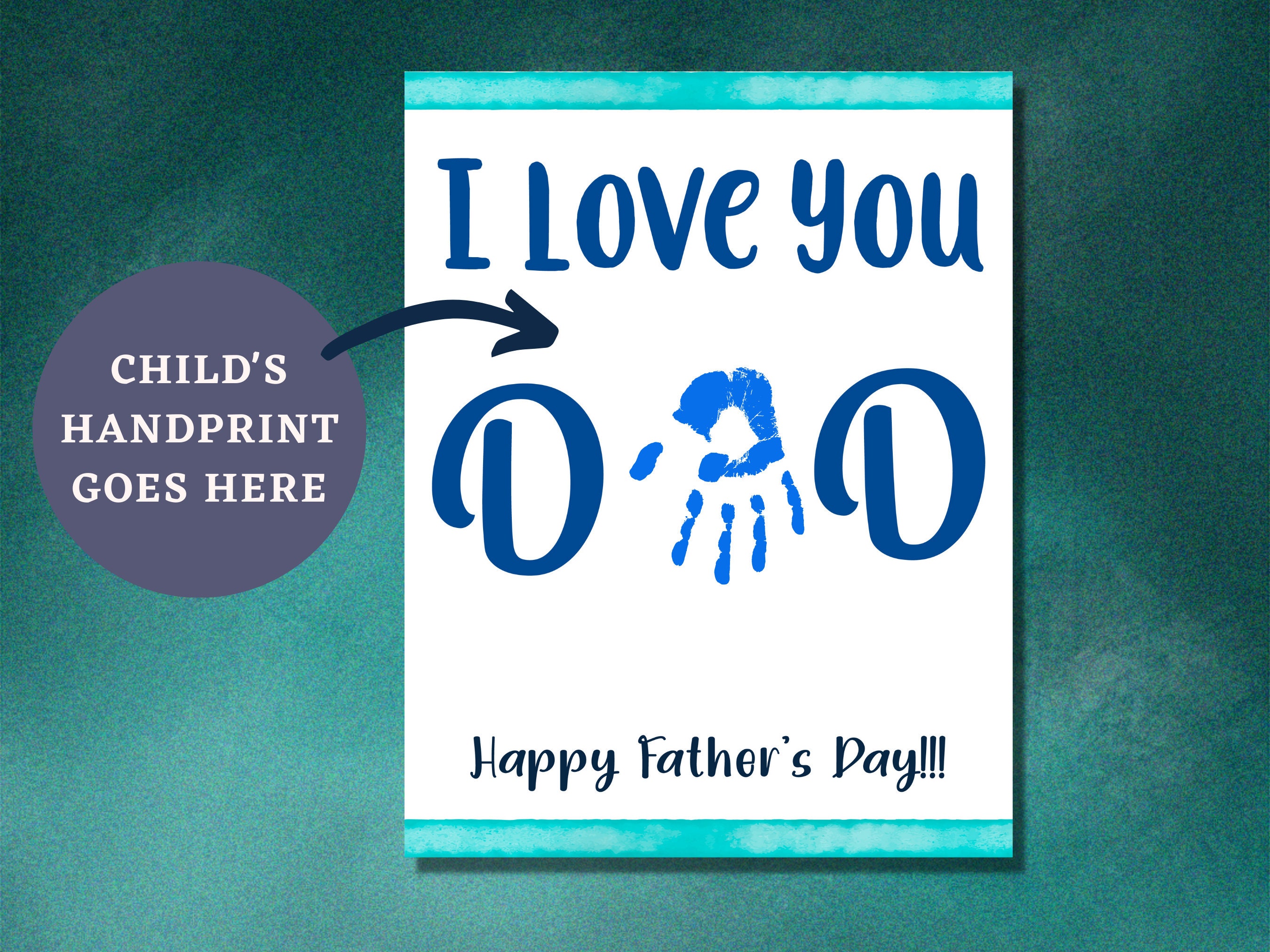 Child Handprint Gift for Father's Day Printable Keepsake Craft DIY, I ...