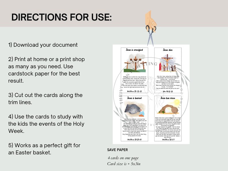 Printable Easter Story Cards for Kids | Holy Week for Kids ...