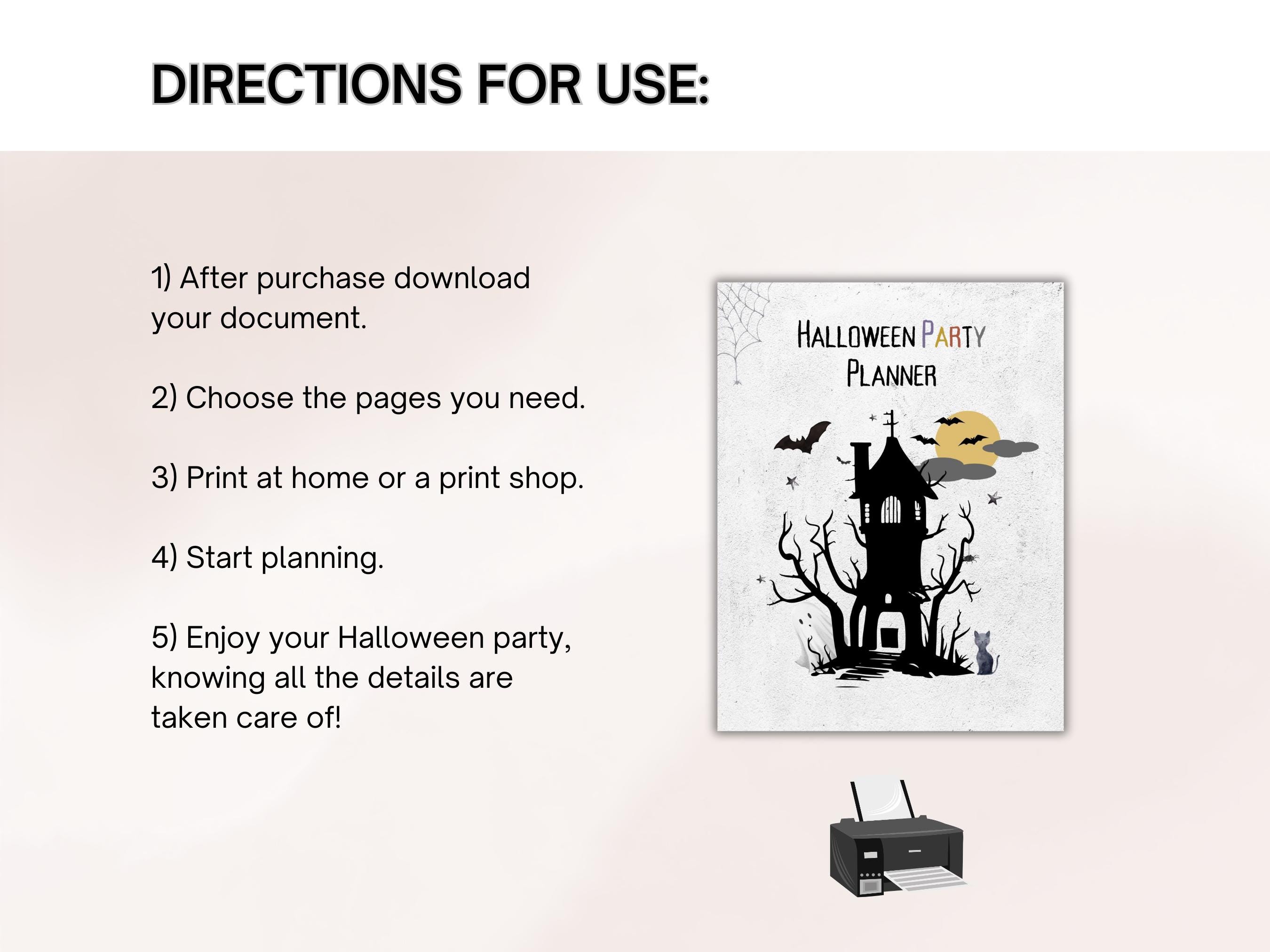 Halloween Party Planner Printable PDF, Spooky Planner, Costume Planner ...