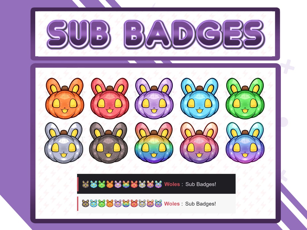 Pumpkin Bunny Sub Badges | Twitch Badges | Streamer Assets | Halloween ...