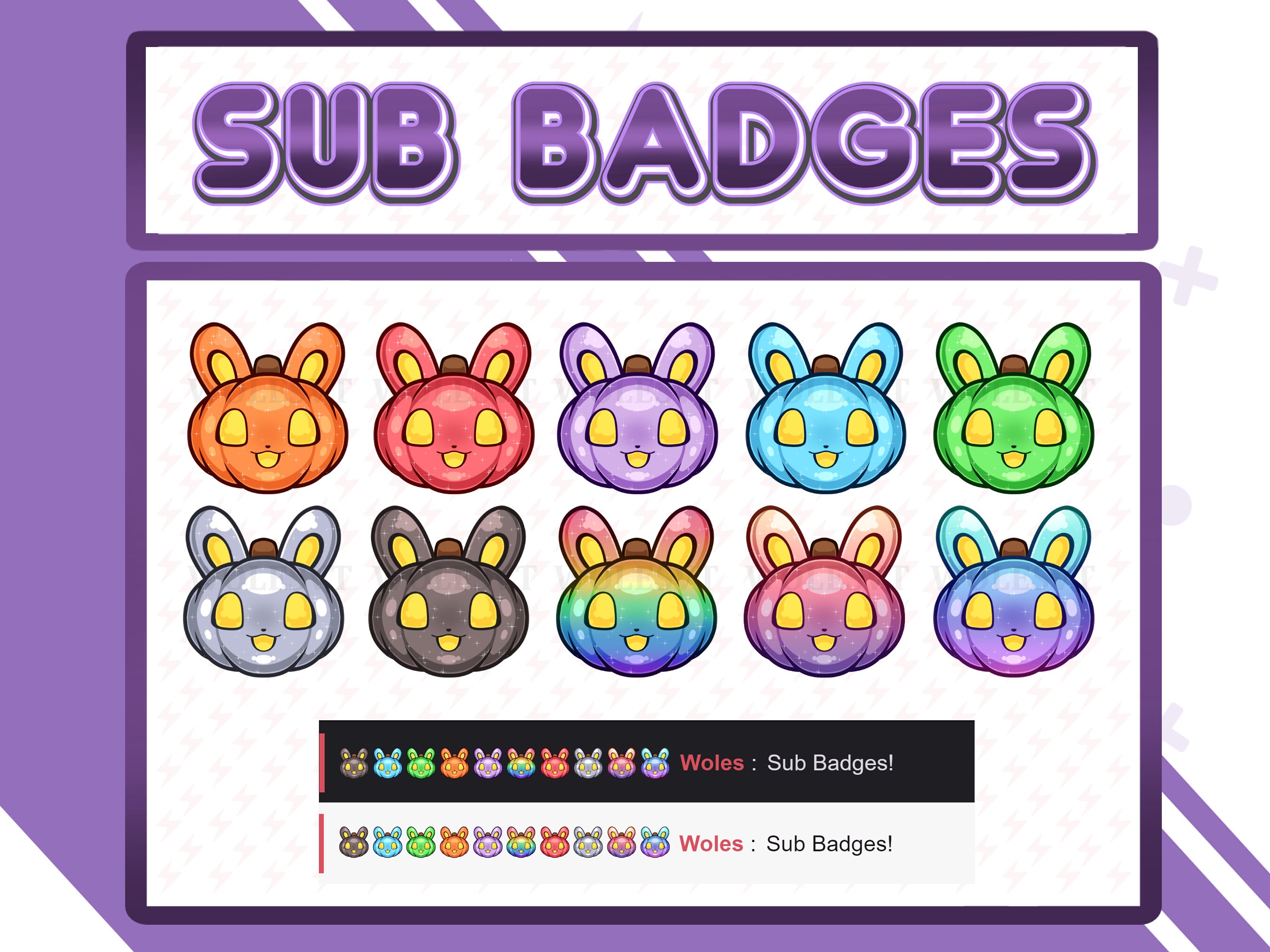 Pumpkin Bunny Sub Badges | Twitch Badges | Streamer Assets | Halloween ...