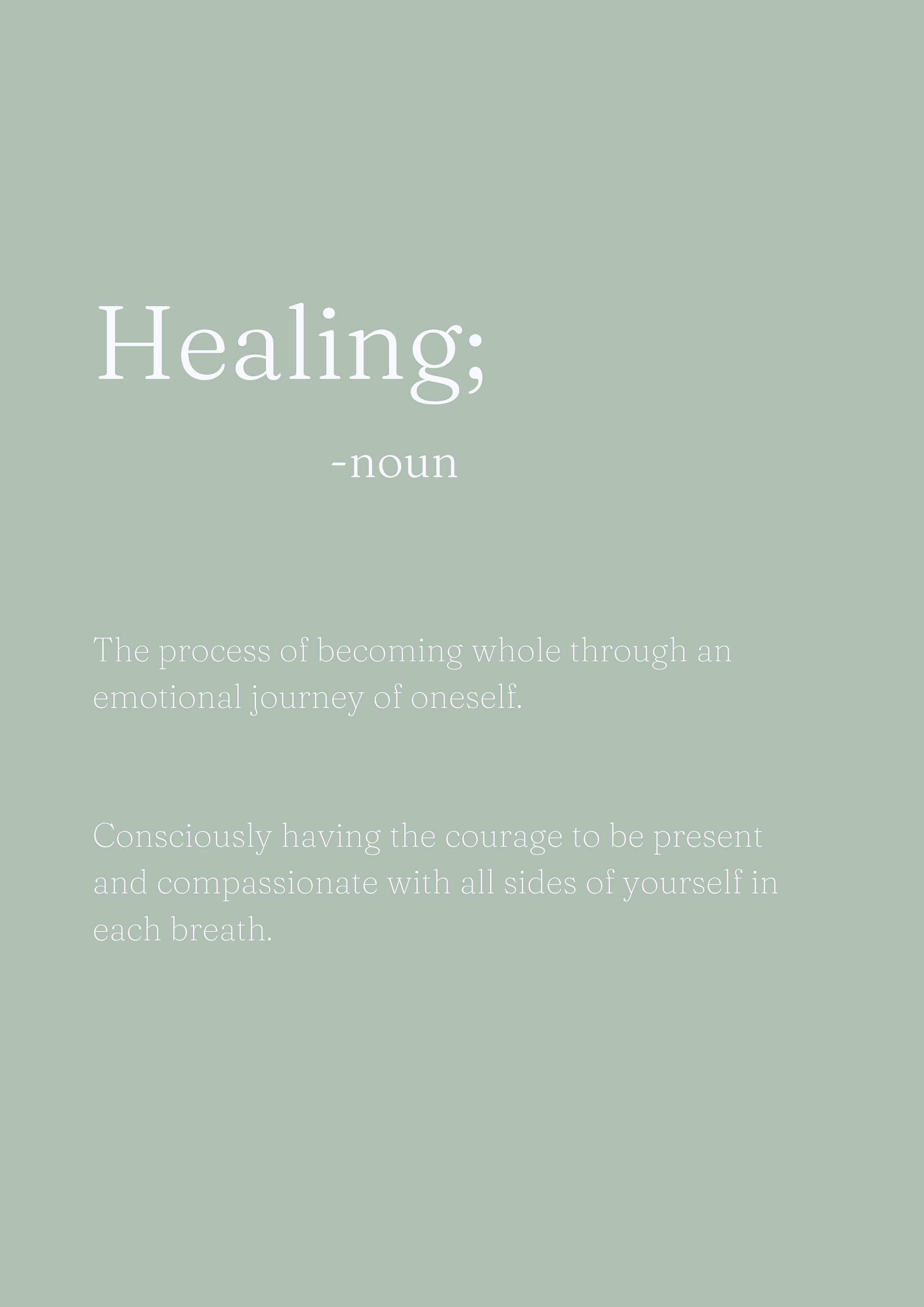 HEALING Digital Print Definition Quote Wall Art Green - Etsy