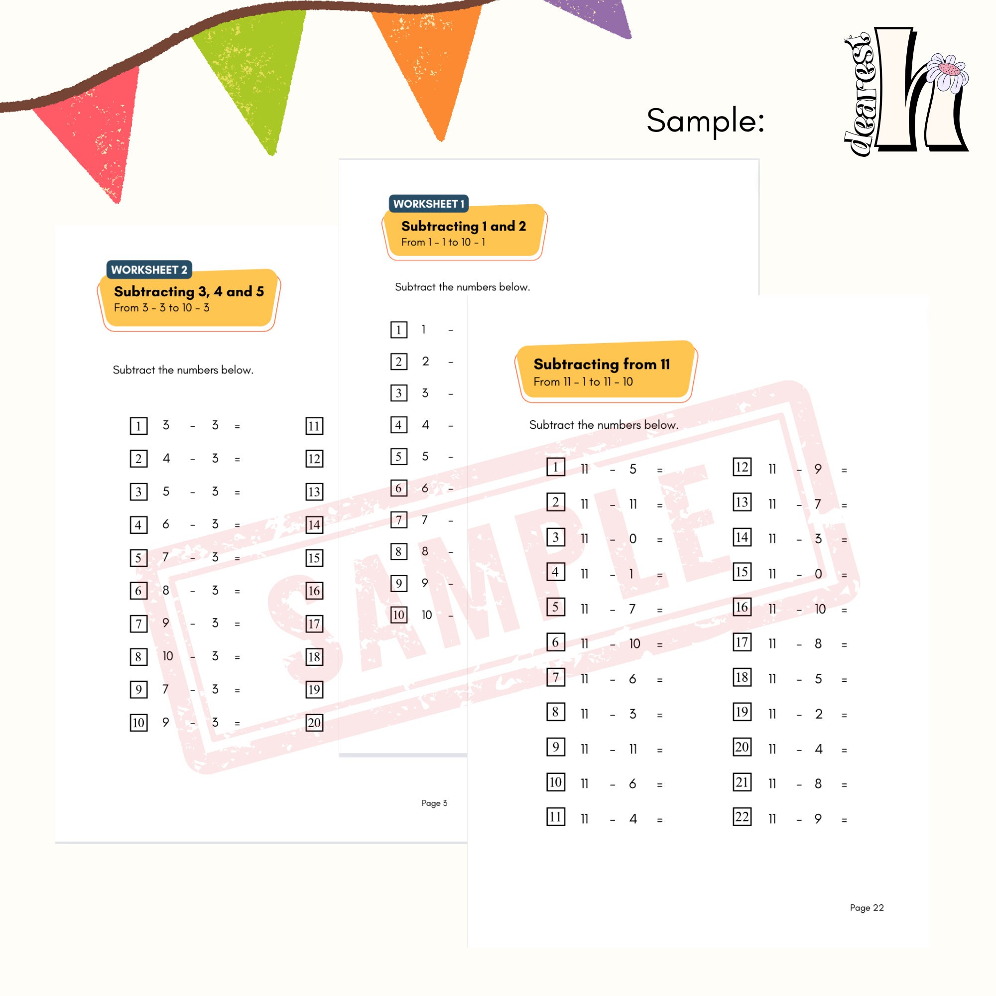 Digital Worksheet Subtraction 1 Until 20 Preschool Kindergarten Primary ...