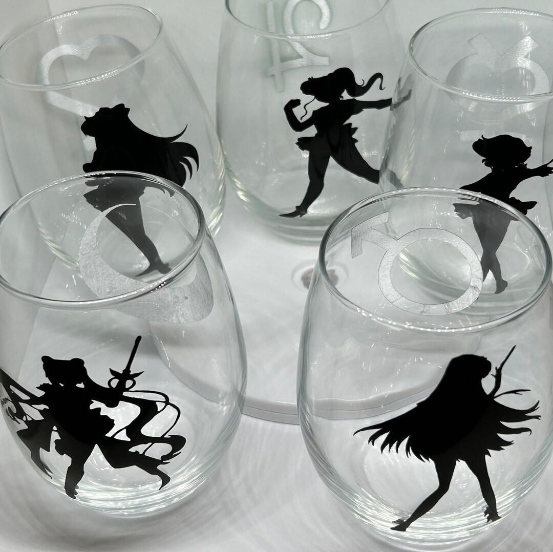 Sailor Guardian Wine Glass Combo, Sailor Moon Cups, Sailor Moon Wine ...