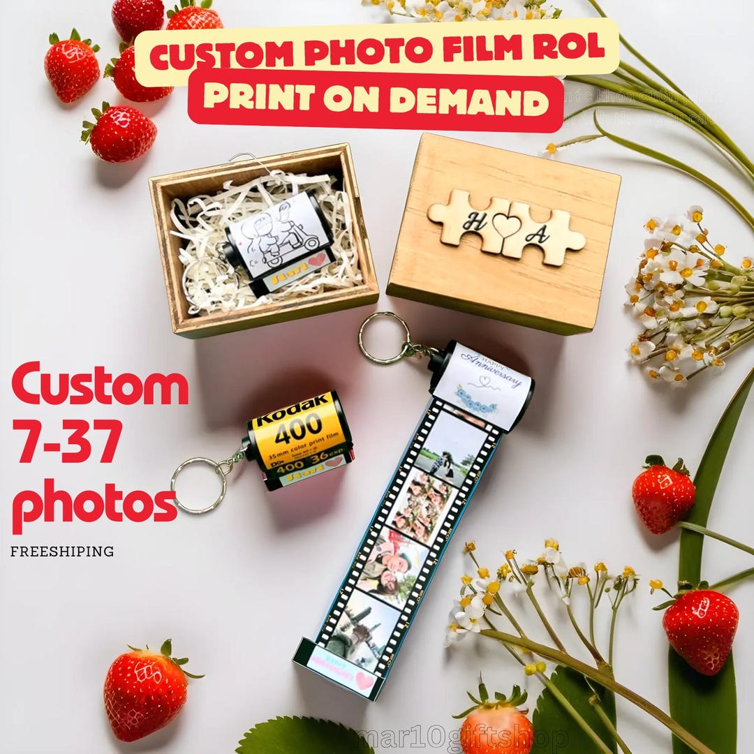 Custom Photo Film Roll Keychain - Photos Print on Demand - Personalized ...