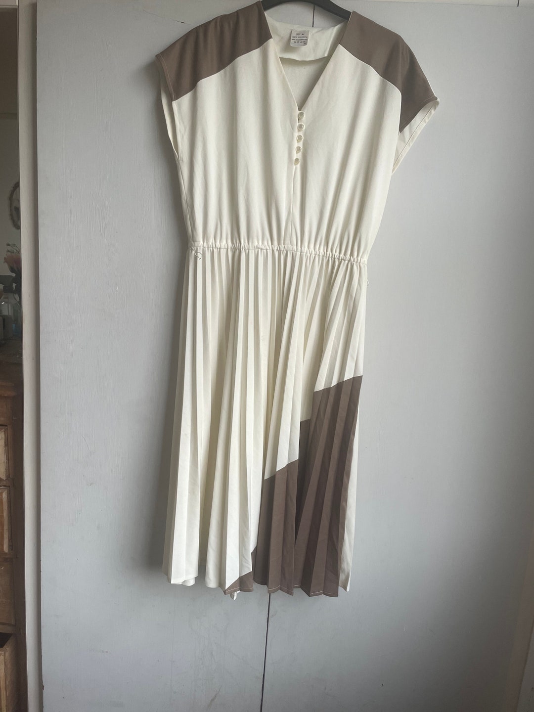70s Sundress, Brown and Cream, Lovely Fit - Etsy